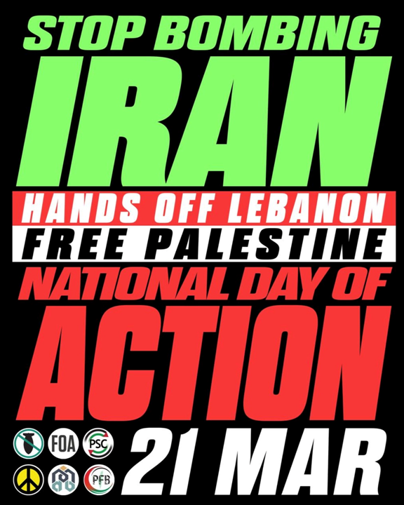 Day of Action: Stop Bombing Iran - Hands Off Lebanon - Free Palestine ...