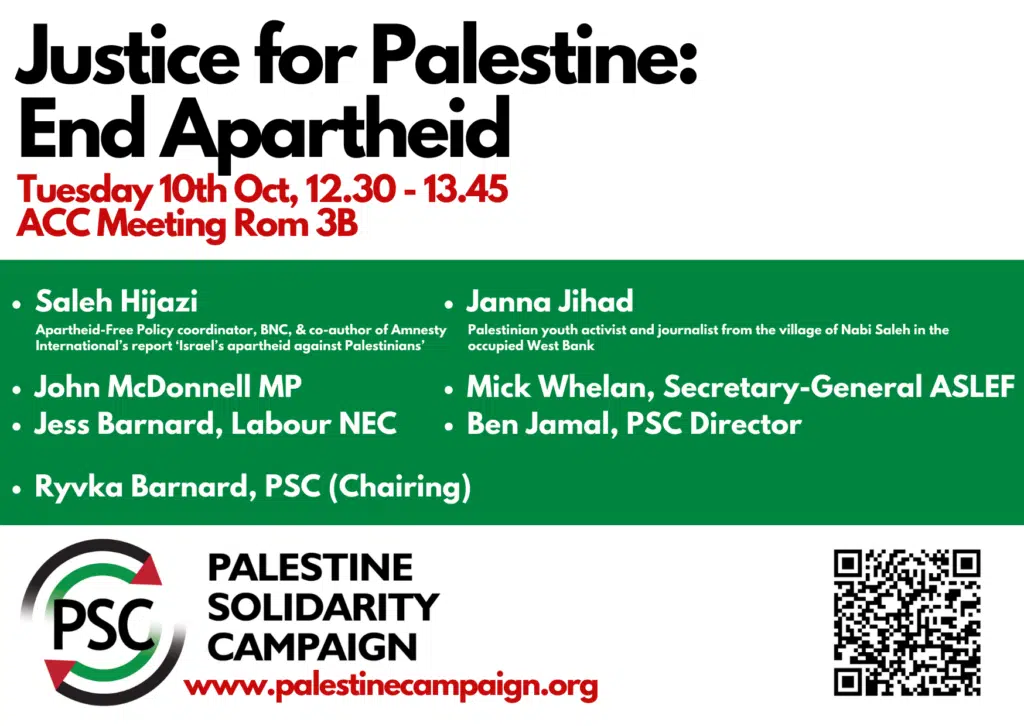 Justice for Palestine: End Apartheid - Labour conference fringe meeting ...