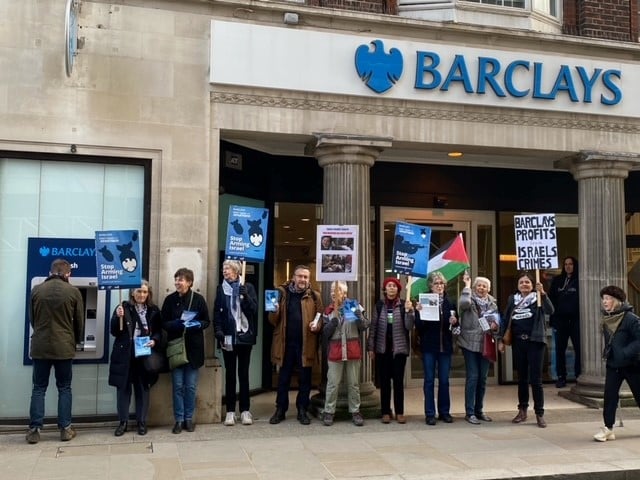 Protests continue to demand Barclays end its complicity in Israeli ...