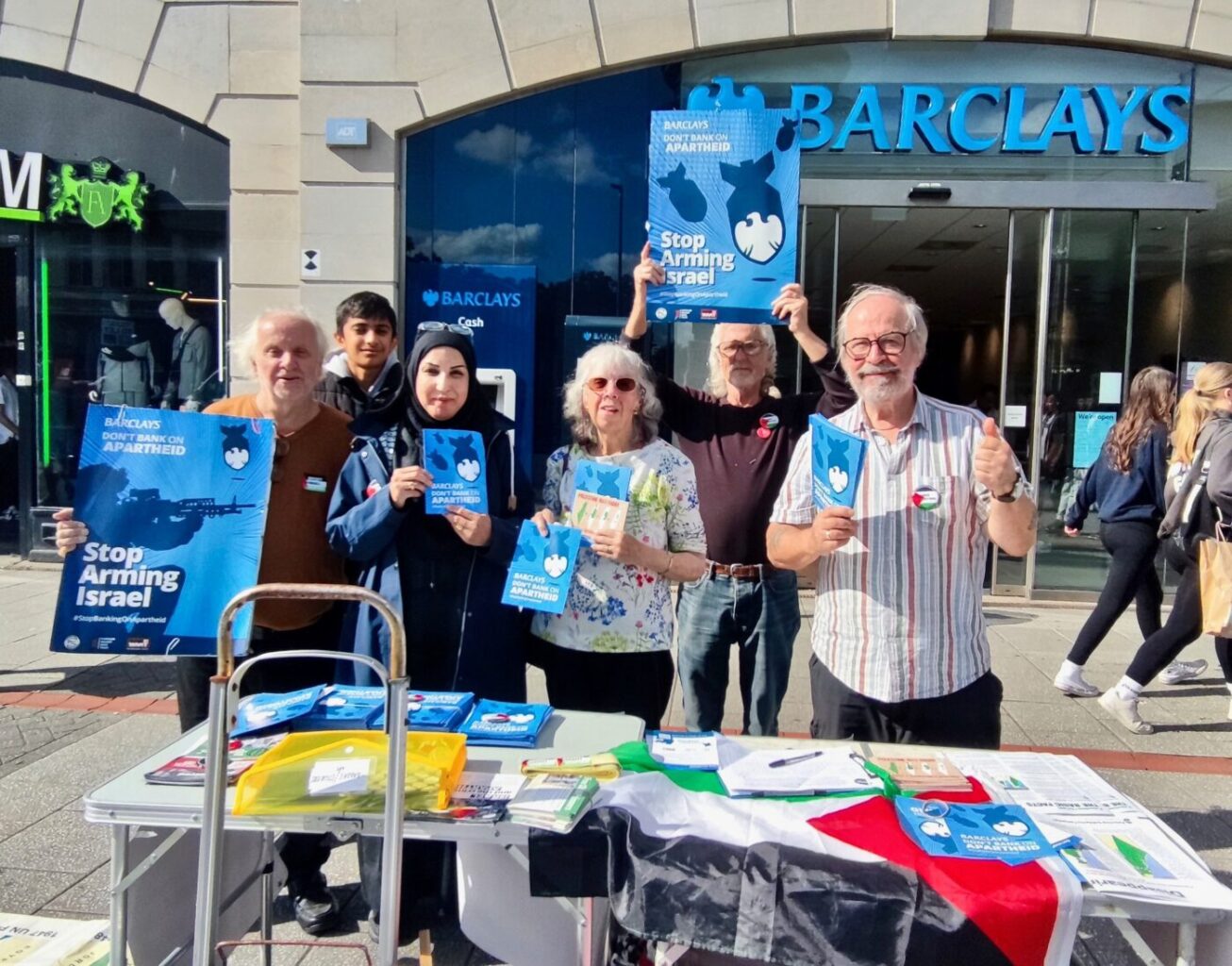 Protesters descend on Barclays branches across Britain - Palestine ...