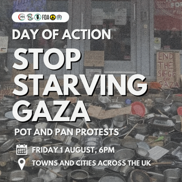 DAY OF ACTION - STOP STARVING GAZA - Pots and Pans protests - Palestine ...